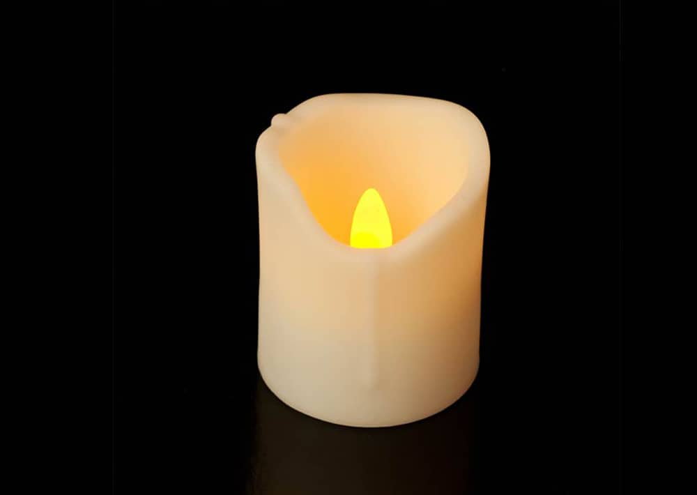 Silicone Imitation Wax LED Tea Light Candle With Amber Flame