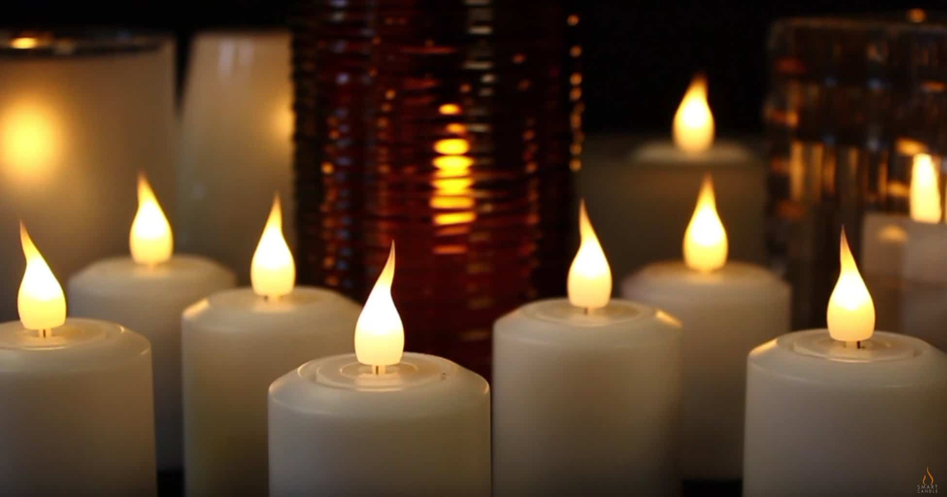 12 SET - Smart Flame Rechargeable LED Moving Flame Votive Candles ...